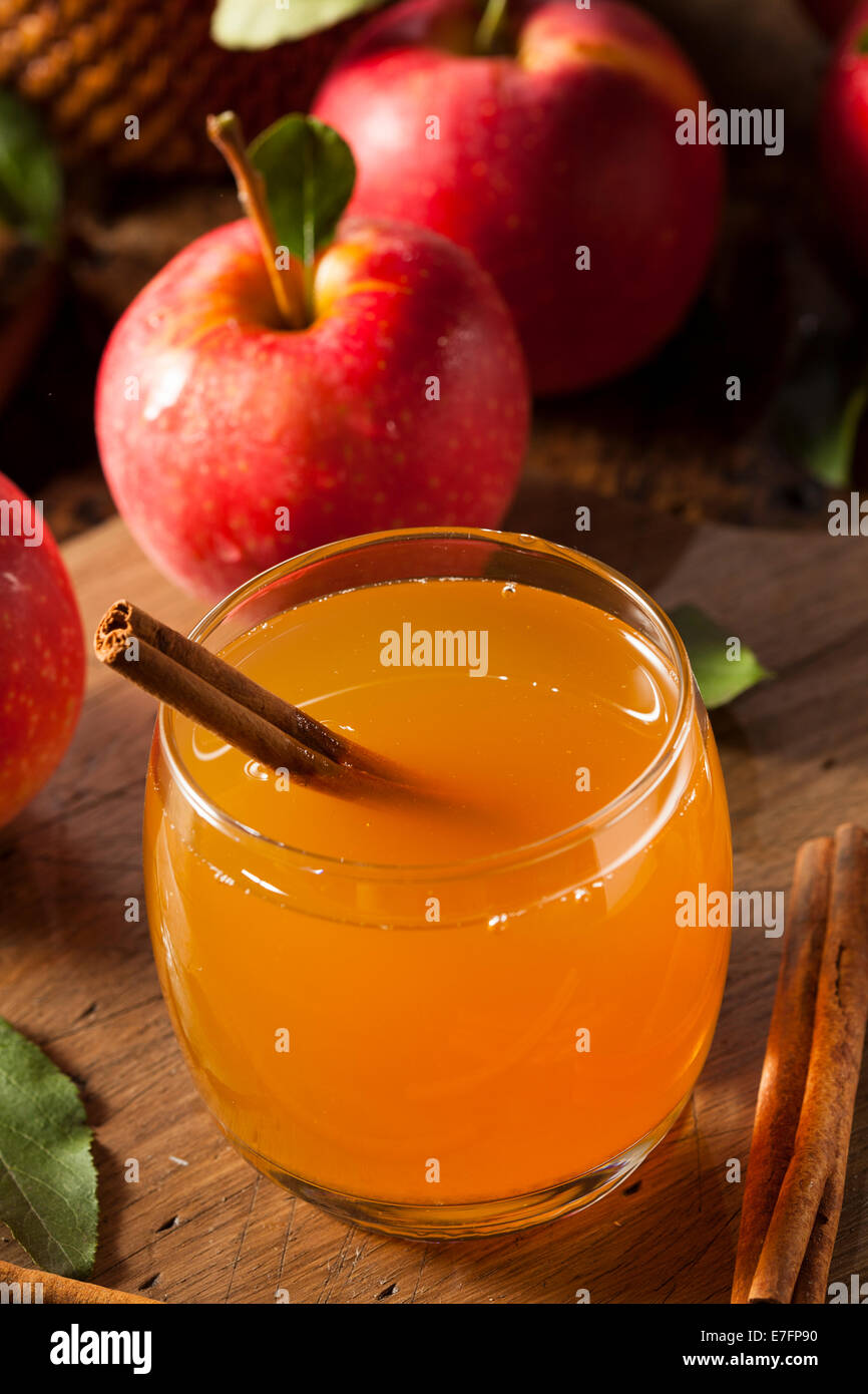 Organic Apple Cider with Cinnamon Ready to Drink Stock Photo - Alamy