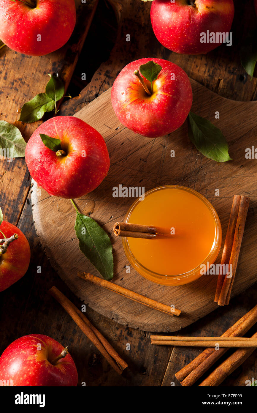 Organic Apple Cider with Cinnamon Ready to Drink Stock Photo - Alamy