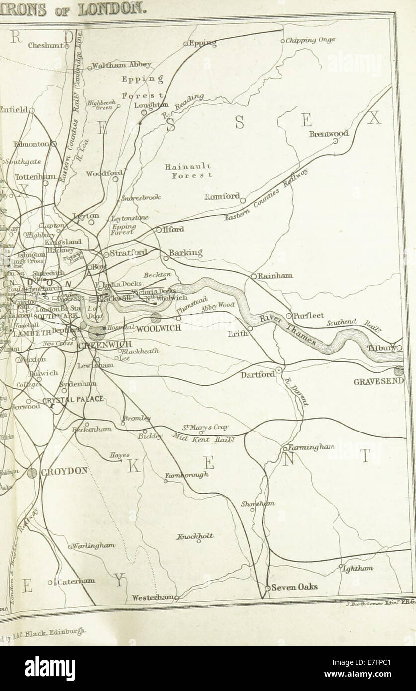 An 1884 sketch plan of the environs of London, showing the surrounding ...