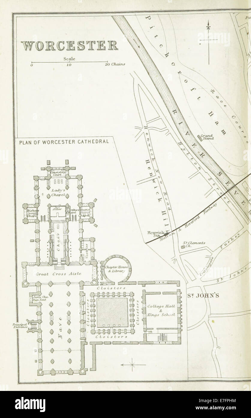 Illustration from 'EW (1884)', showing a left-side view of Worcester ...