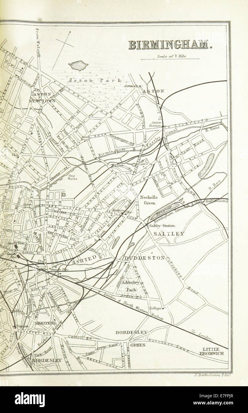 An illustration from 'EW' (1884), depicting the cityscape of Birmingham ...