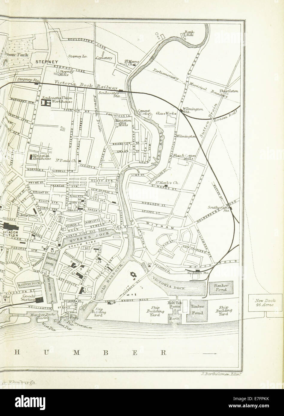 Illustration from 'EW' (1884) showing a view of Hull, with emphasis on ...