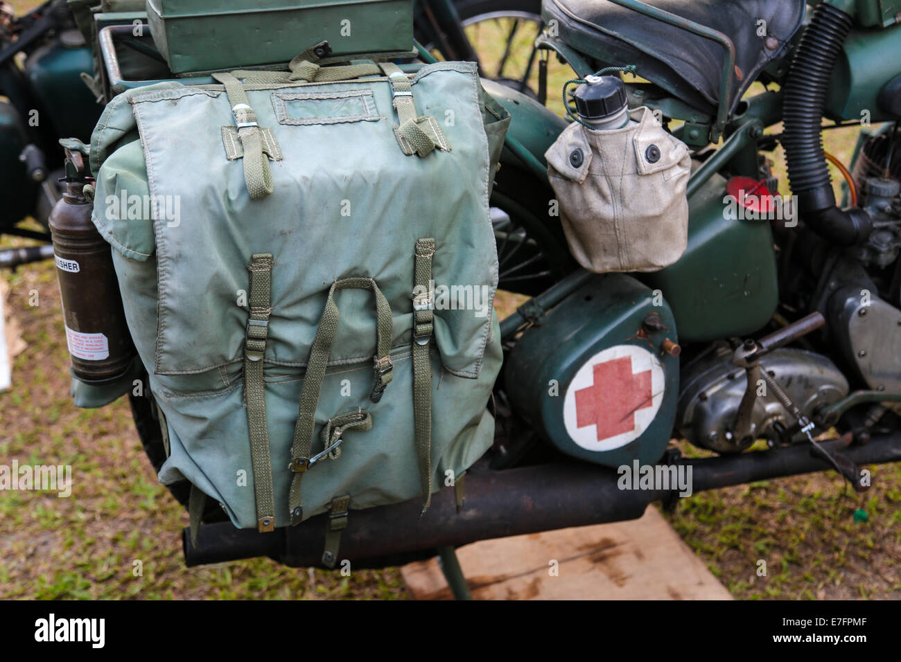 Vintage Norton Roadholder bike equipped as WW2 military medic bike ...