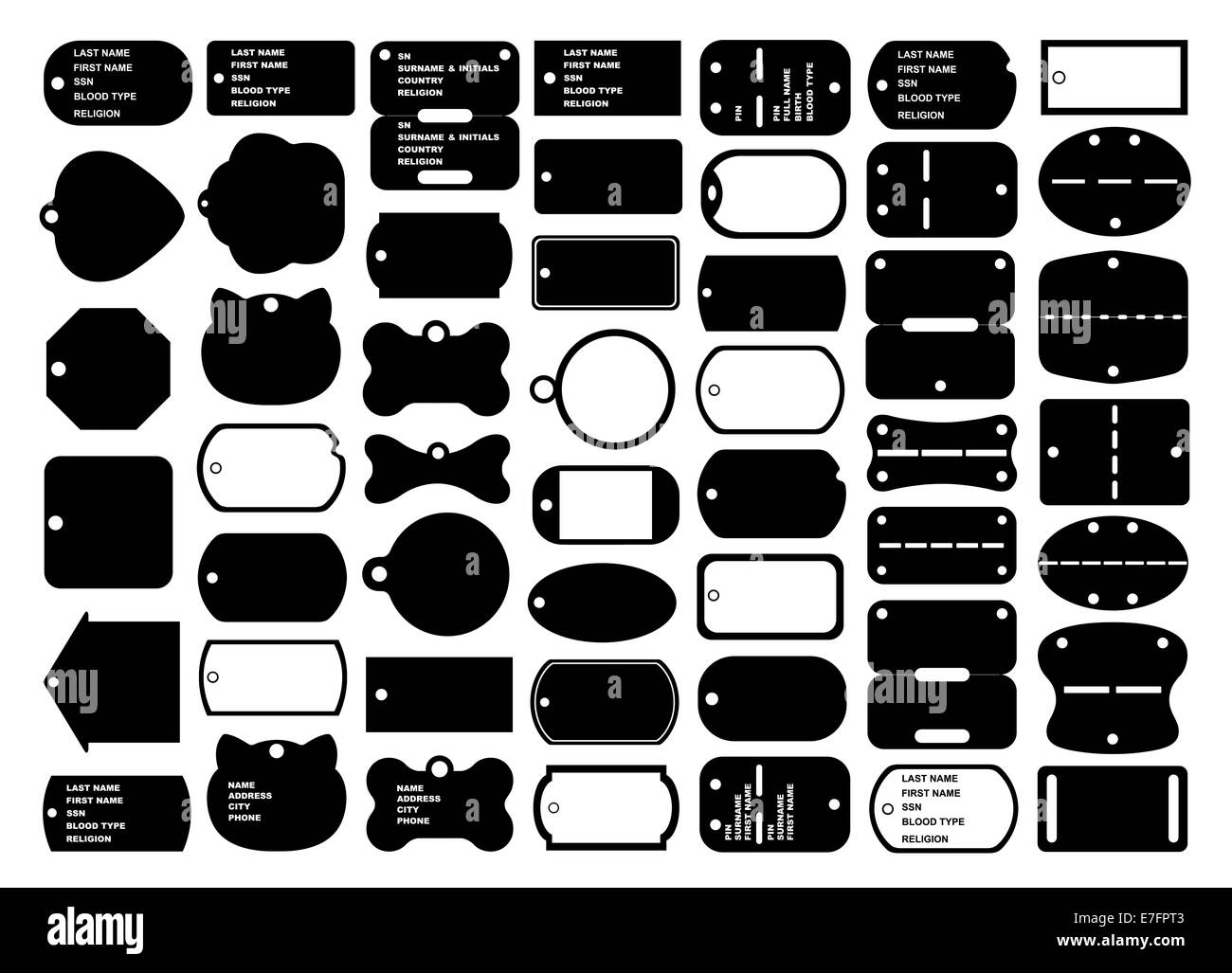 Dog tags set Stock Photo - Alamy