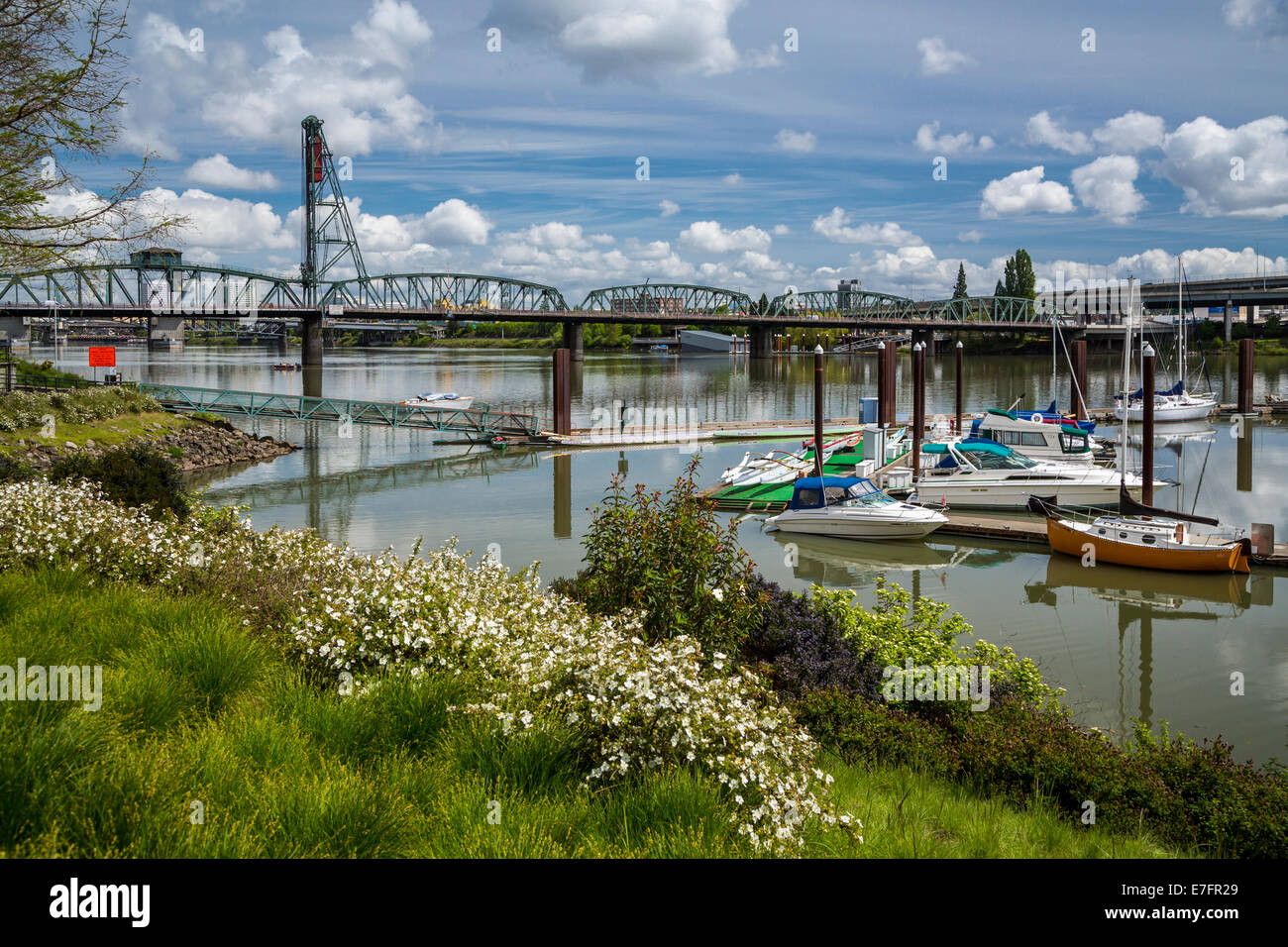 The marina and city skyline in Portland, Oregon, USA Stock Photo - Alamy