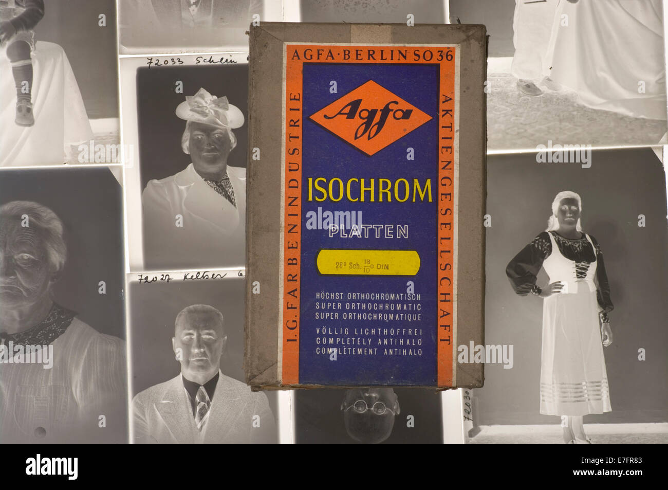 Old Photographic Agfa glass plates Isochrom Stock Photo - Alamy