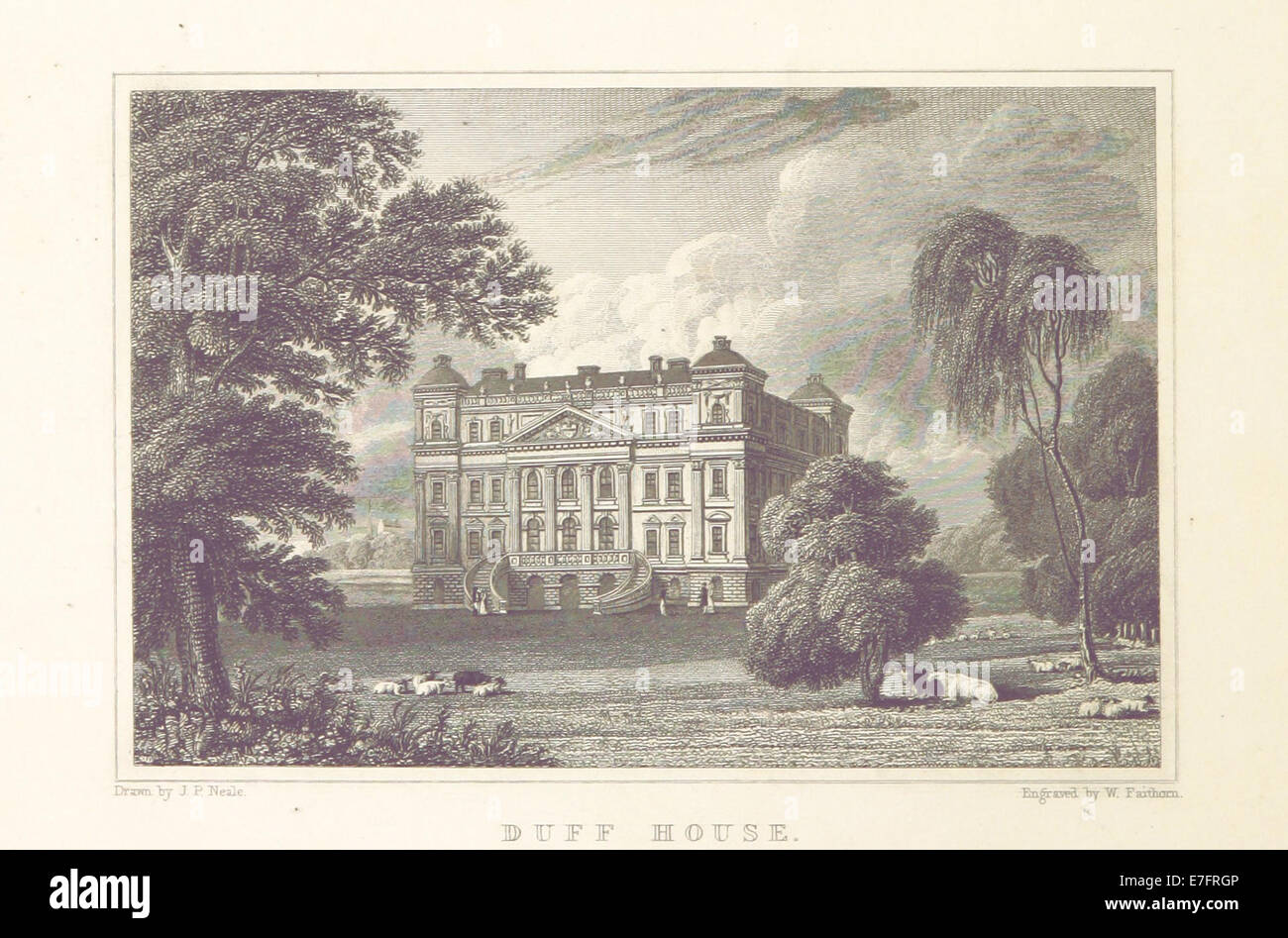 An illustration from 'MA(1829)' showing Duff House, highlighting its ...