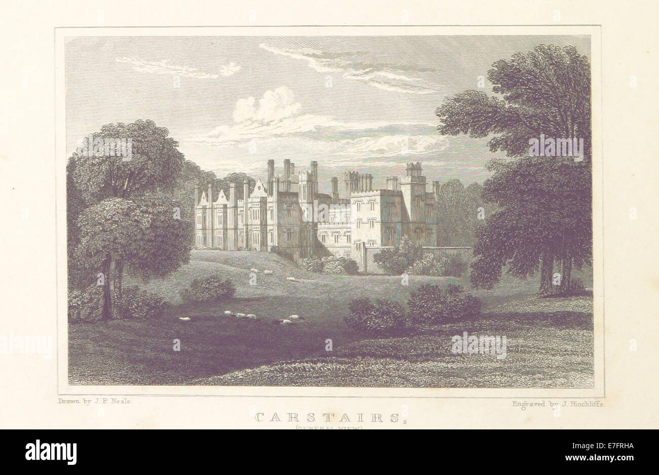 Illustration from 'MA' (1829) showing a general view of Carstairs ...