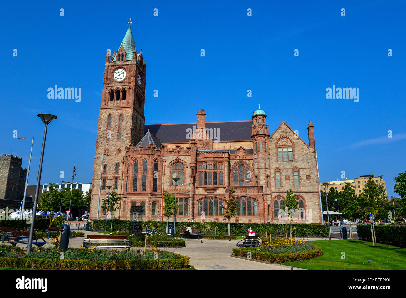 19th century Guildhall, Derry, Londonderry, Northern Ireland. The ...