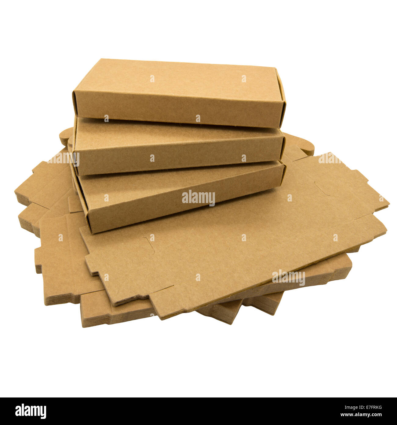 Brown paper boxes on a white background. Isolated on a white background ...