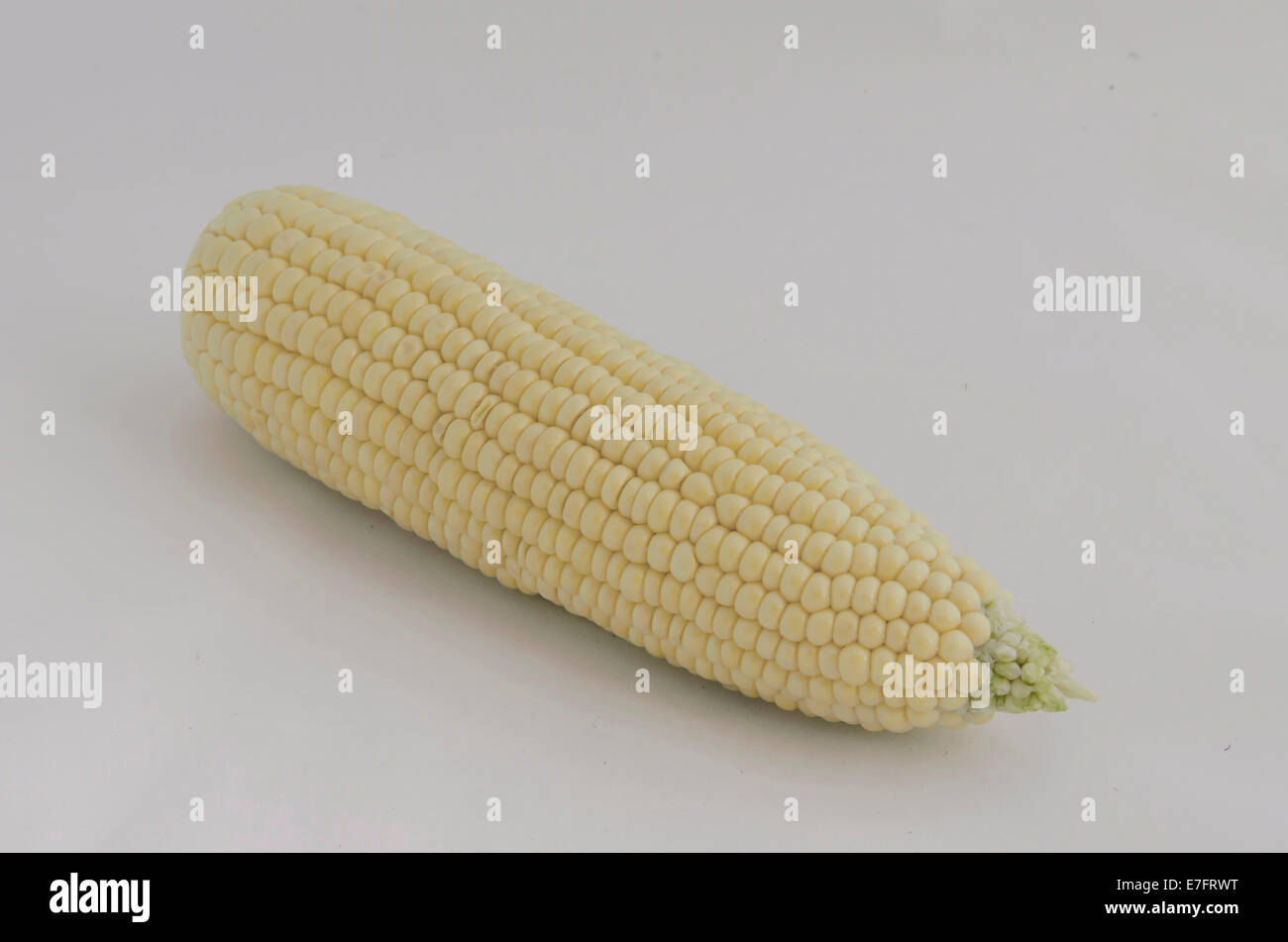 One maize cob out of green leaves Stock Photo - Alamy