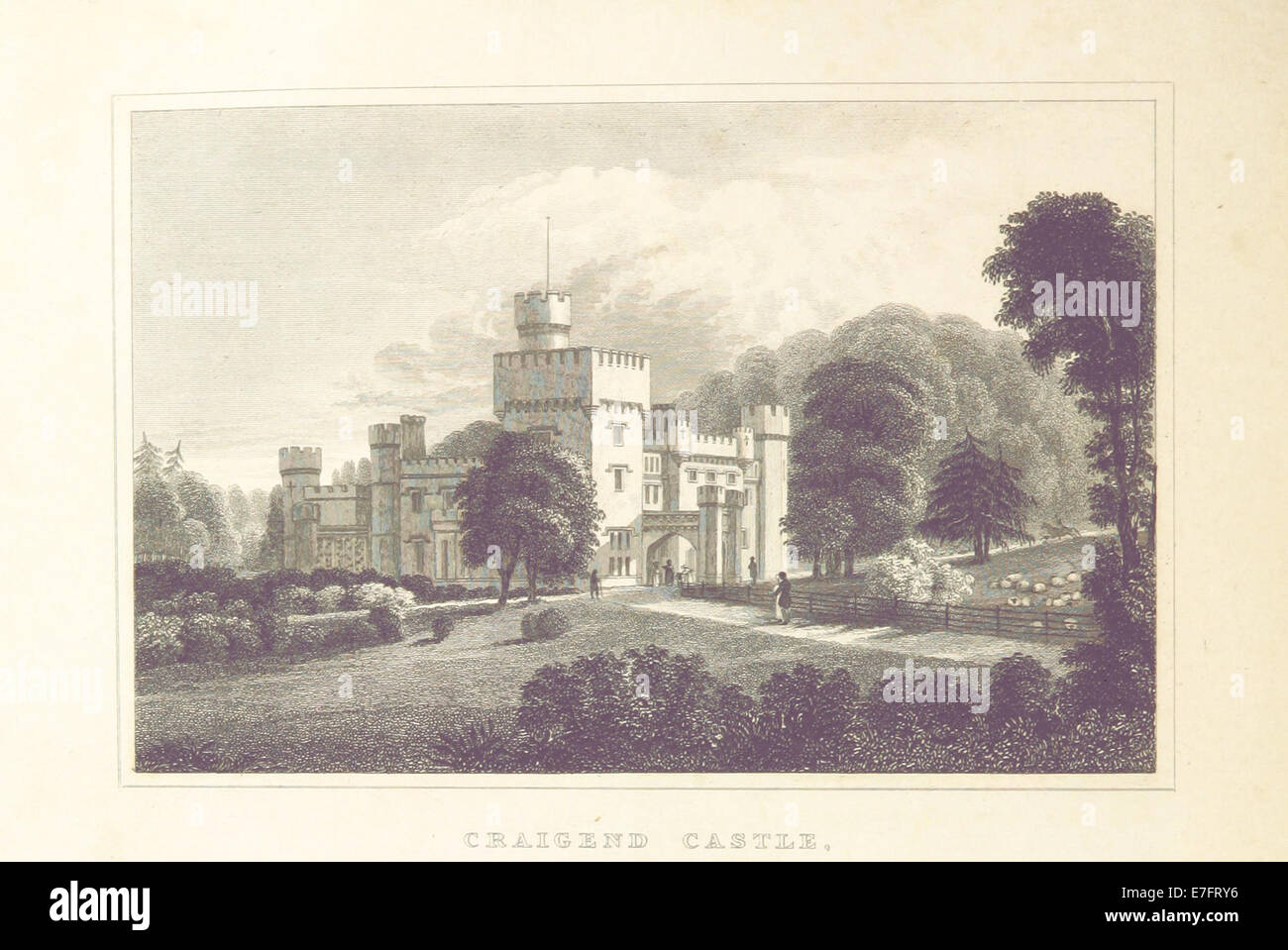 Illustration from MA (1829) showing Craigend Castle in Scotland ...