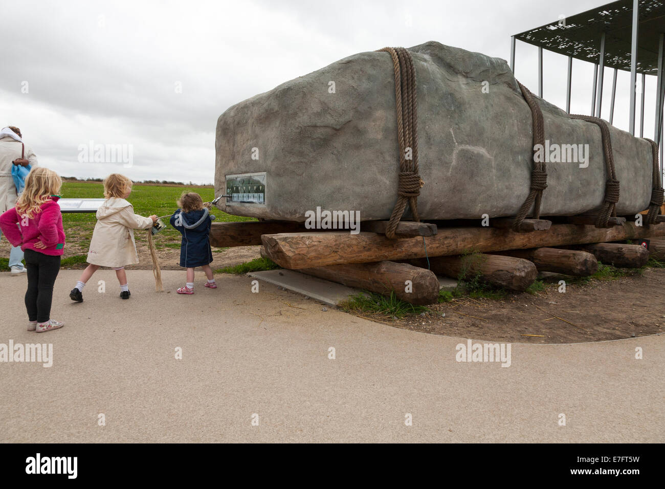 Visitor / visitors / tourist / tourists try / tries to pull a stone of ...