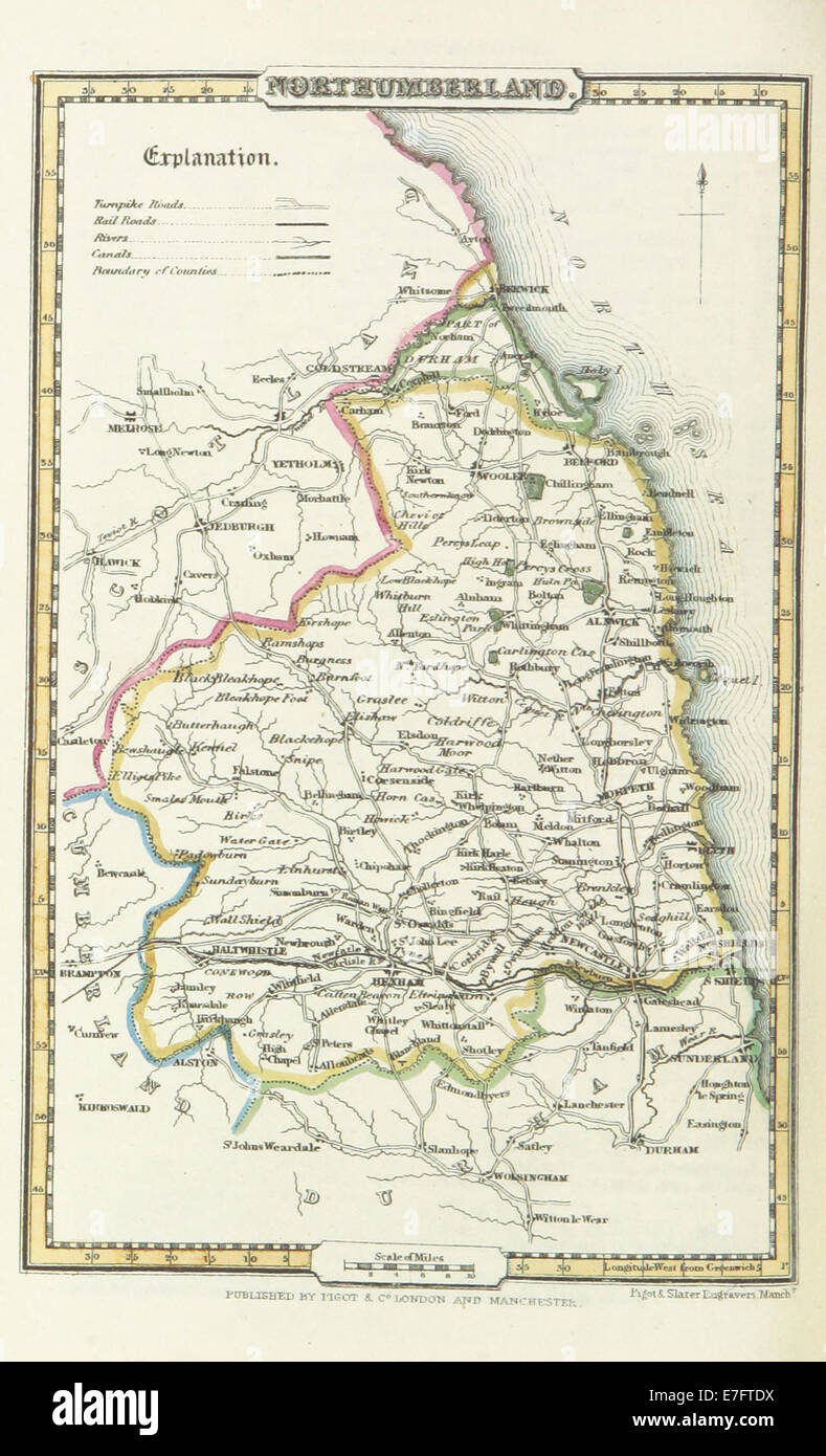 Northumberland map hi-res stock photography and images - Alamy
