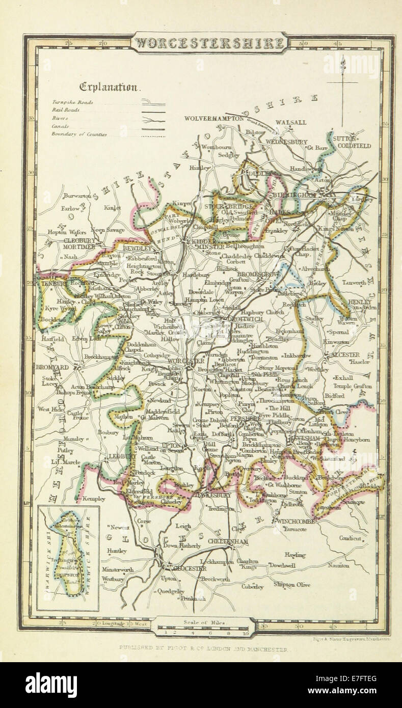 Map of Worcestershire from Pigot and Co (1842), page 2.460, showing ...