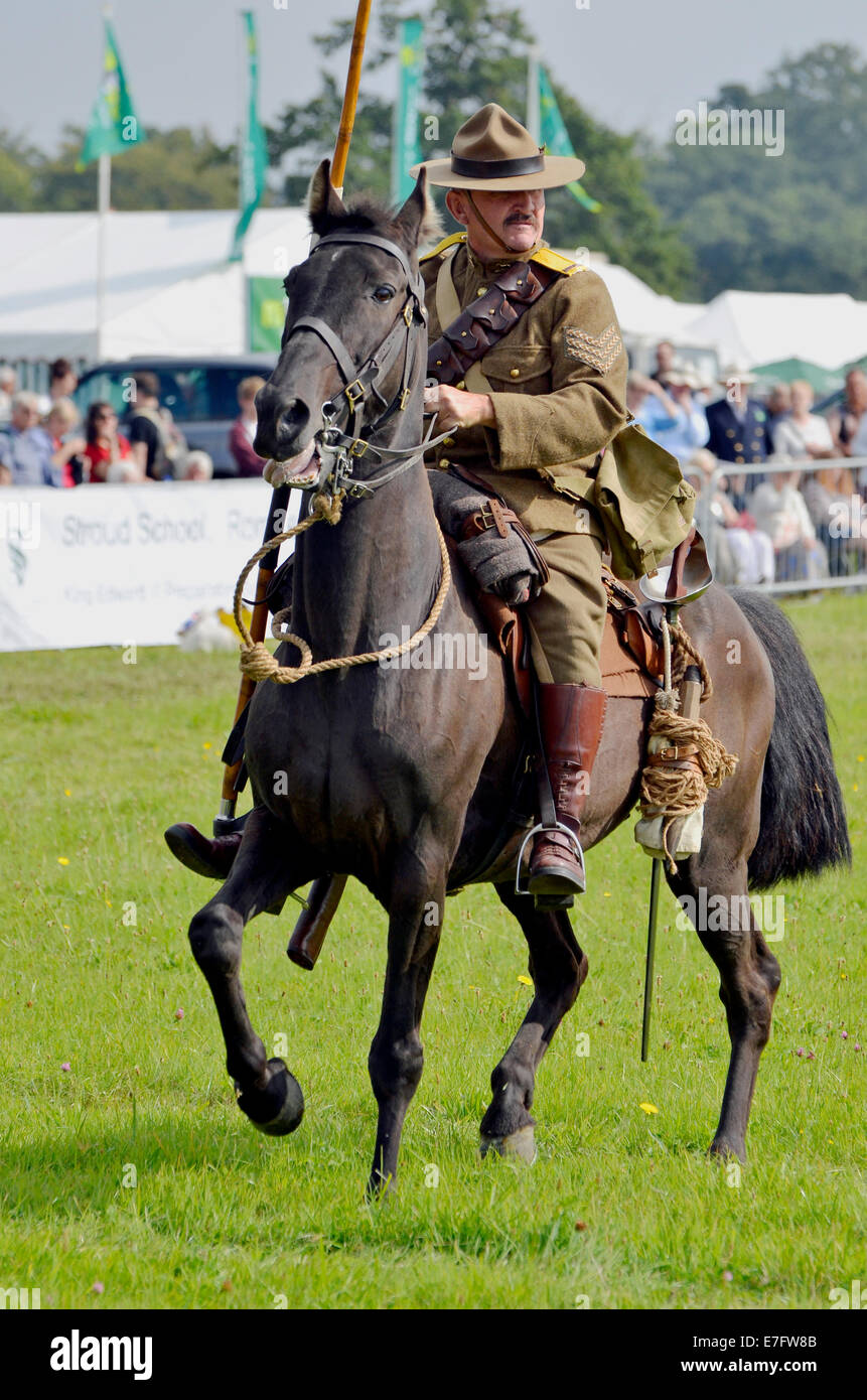 WW1 cavalry (actually Lancers) re-enactors demonstrating training ...