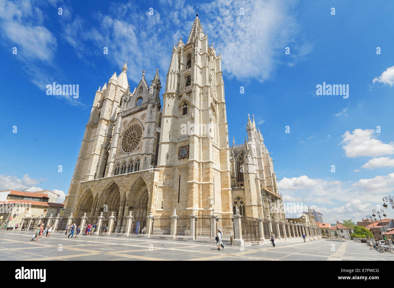 LEON, SPAIN - AUGUST 22: Tourist visiting famous landmark Leon ...
