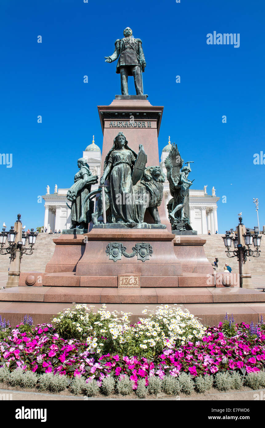 Statue of zar Alexander II on June 22, 2013 in Helsinki, Finland Stock ...