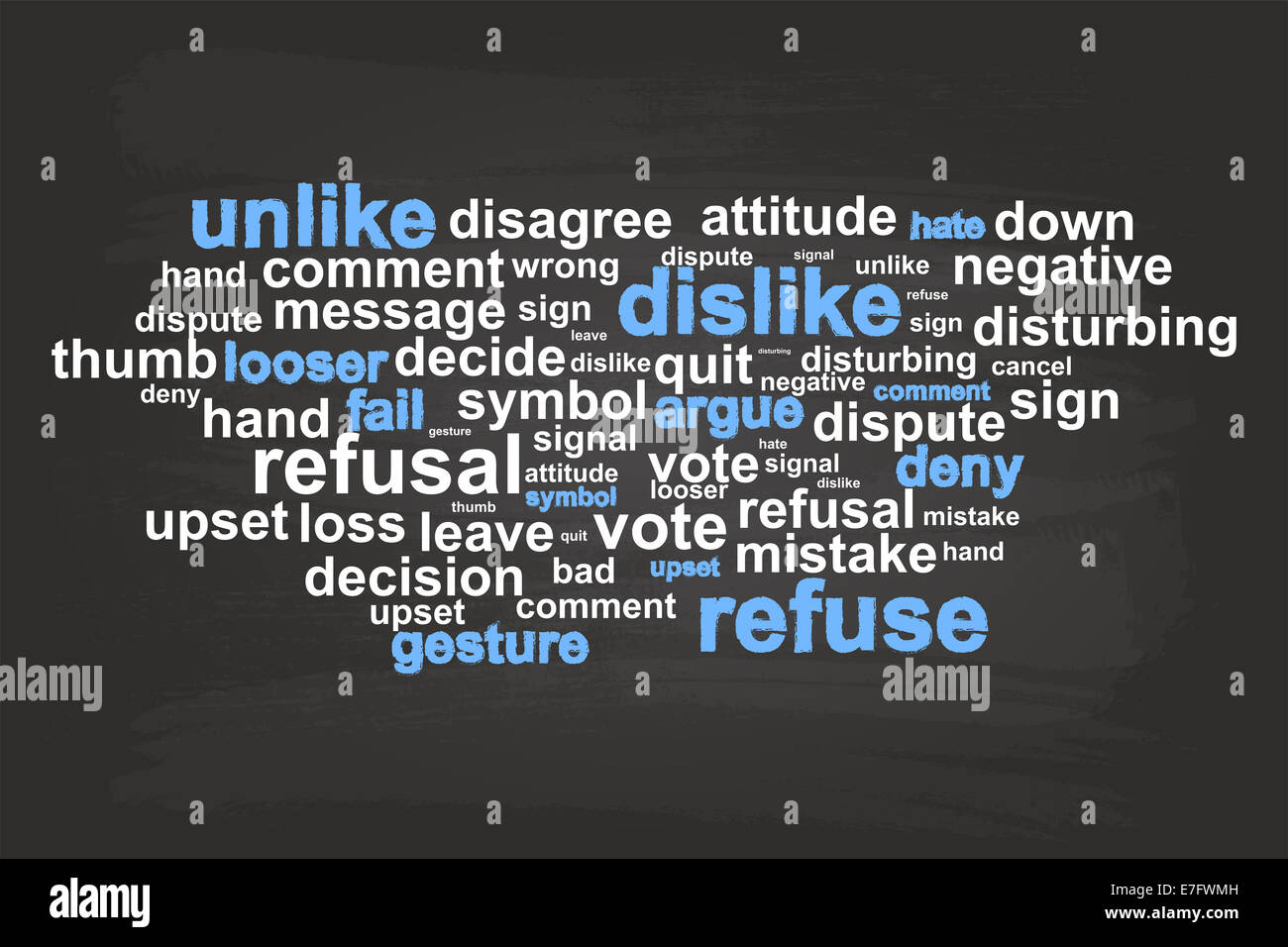 Refuse Word Cloud Vector On Blackboard Stock Photo - Alamy