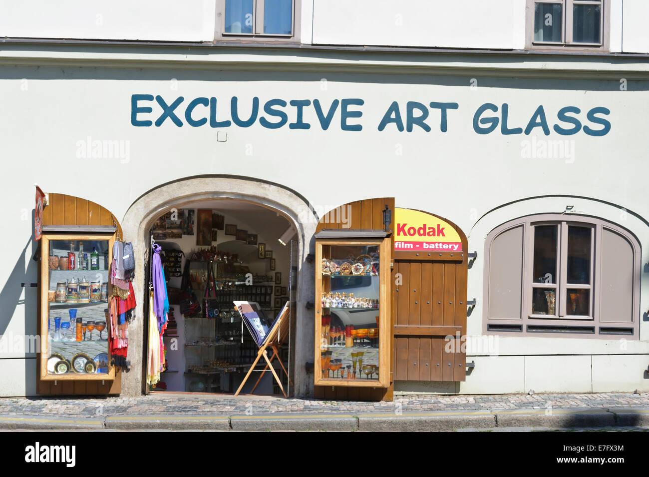 A popular tourist shop in City of Prague, Czech Republic Stock Photo ...