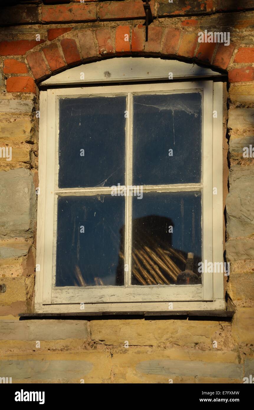 Rustic window in old farm building Stock Photo - Alamy