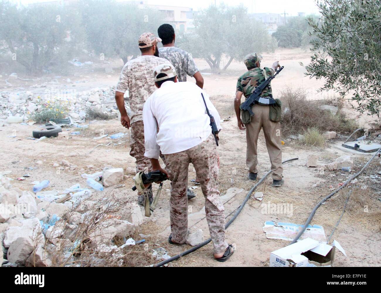 Tripoli, Libya. 16th September, 2014. Some Libya Dawn fighters scout ...