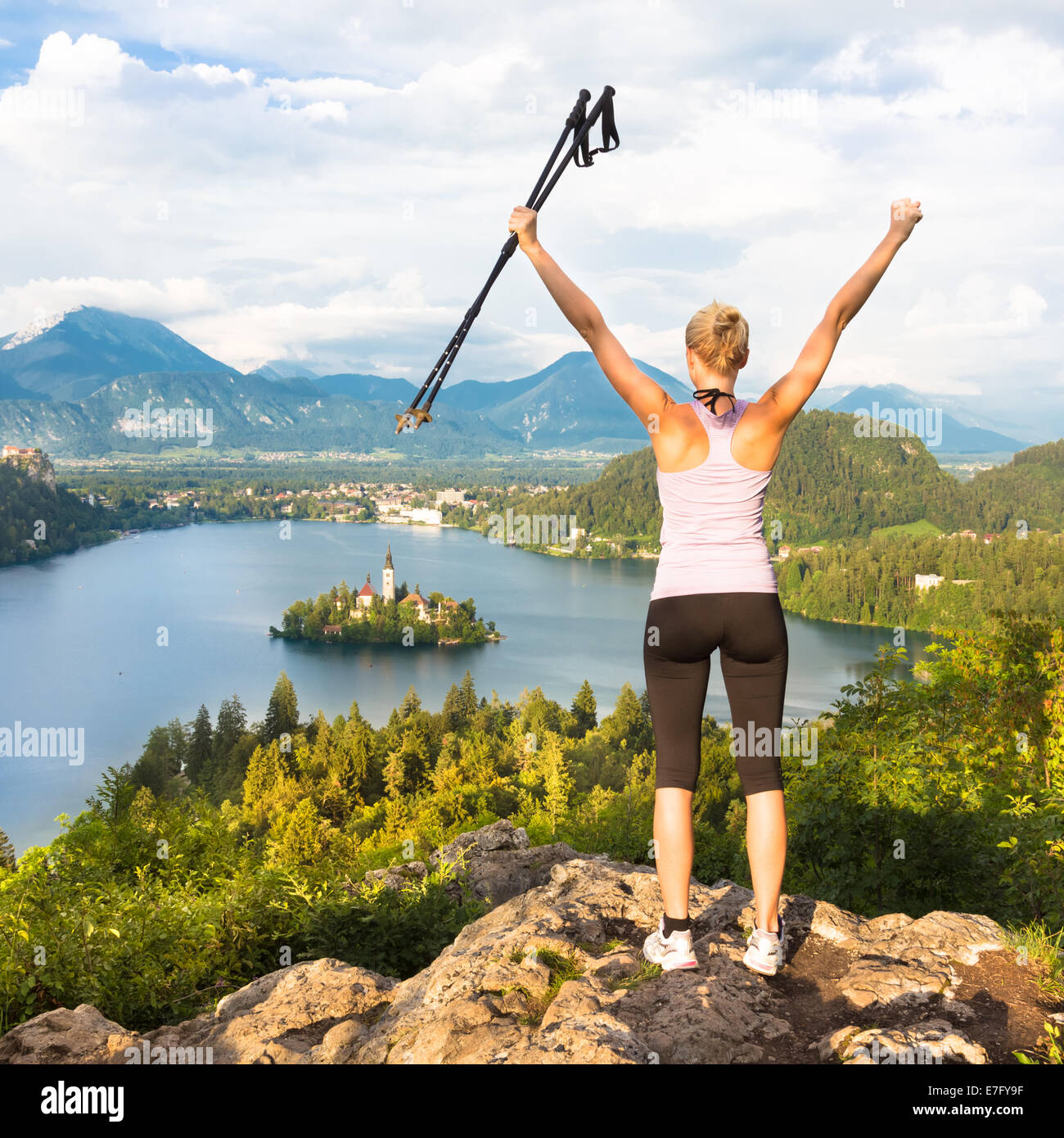Tracking round Bled Lake in Julian Alps, Slovenia Stock Photo - Alamy