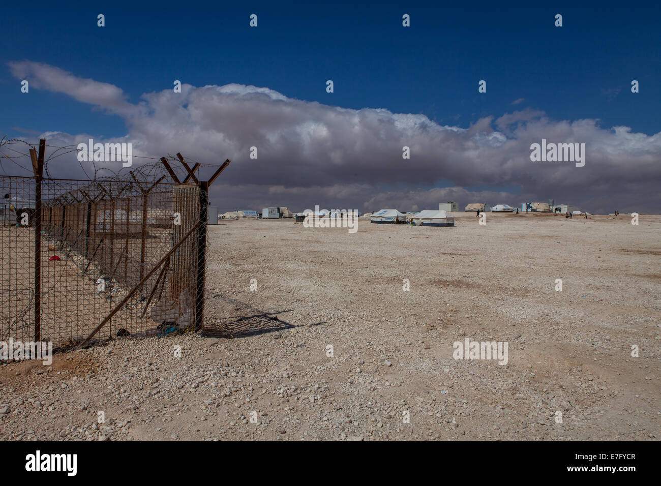 Zaatari (or Za'atari) refugee camp for Syrian refugees, in northern ...