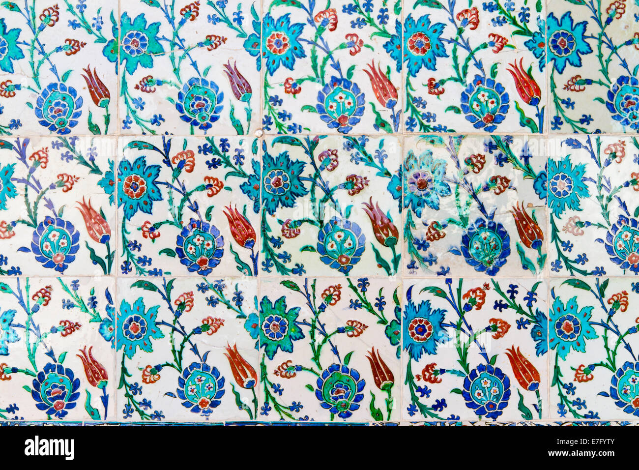 Handmade Blue Tiles Topkapi Palace Stock Photo - Alamy