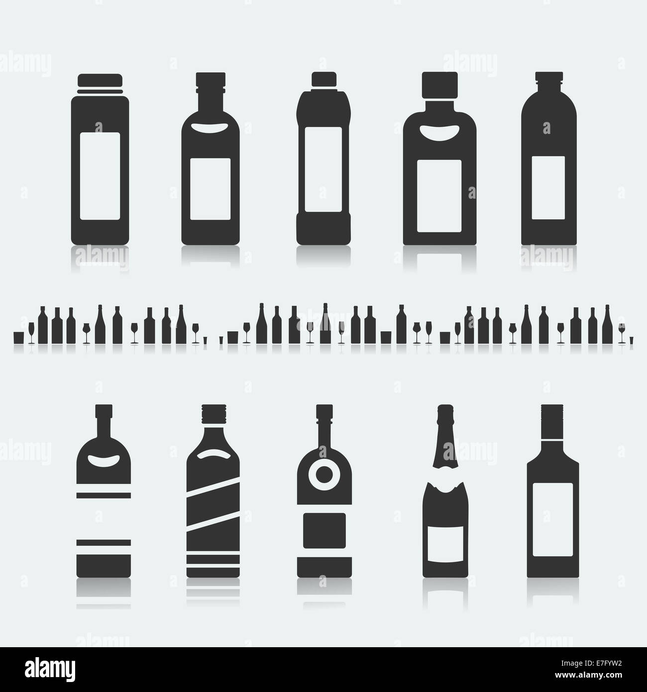 Alcohol bottle symbols hi-res stock photography and images - Alamy