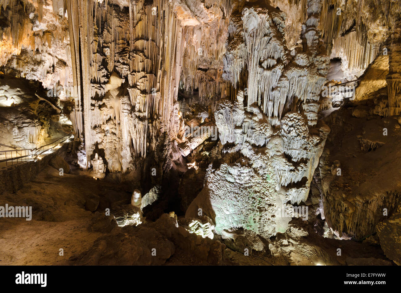 Formations; Stalactites and stalagmites in the famous Nerja Caves, In ...