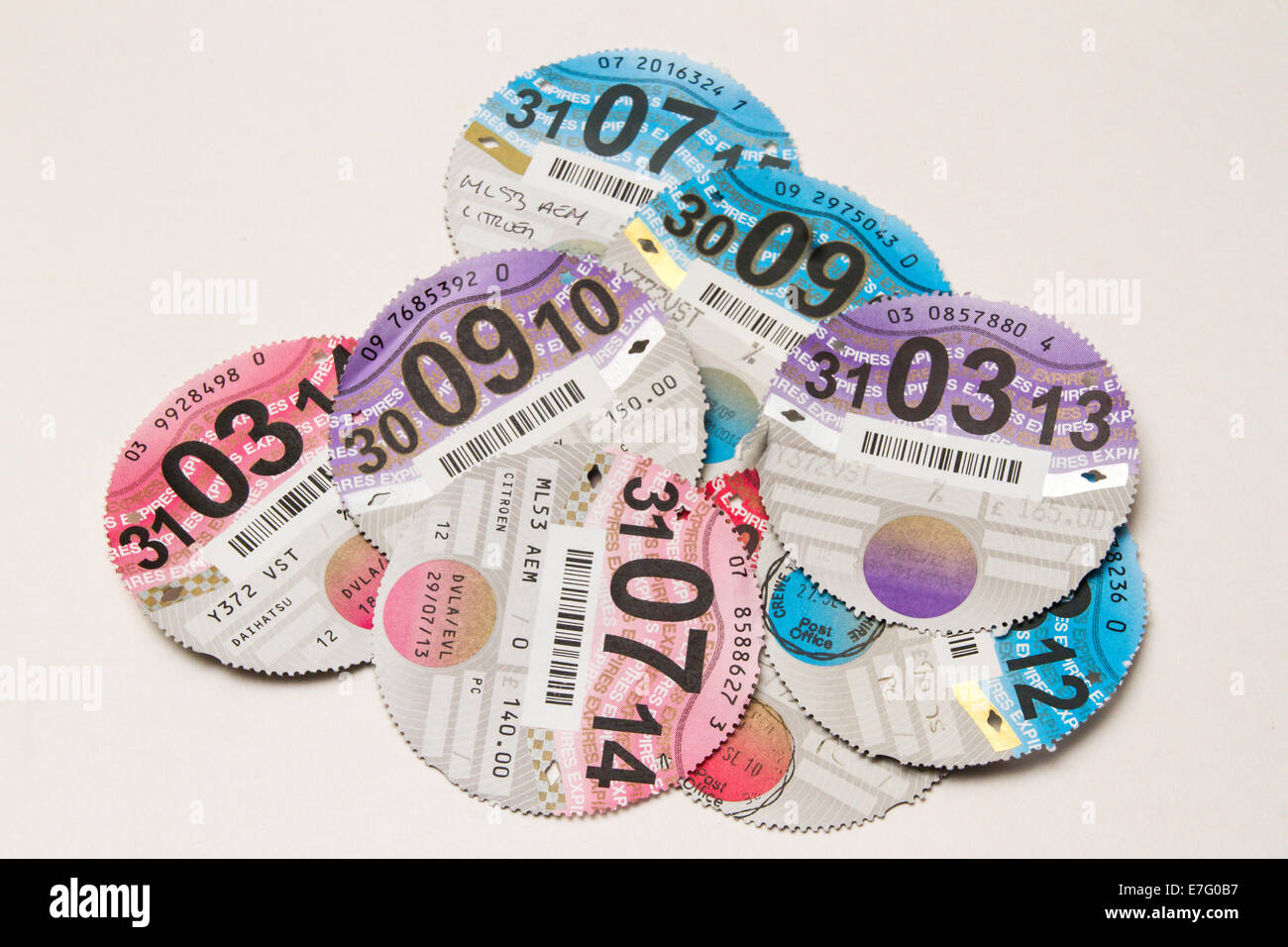 Car Tax Discs Stock Photo - Alamy
