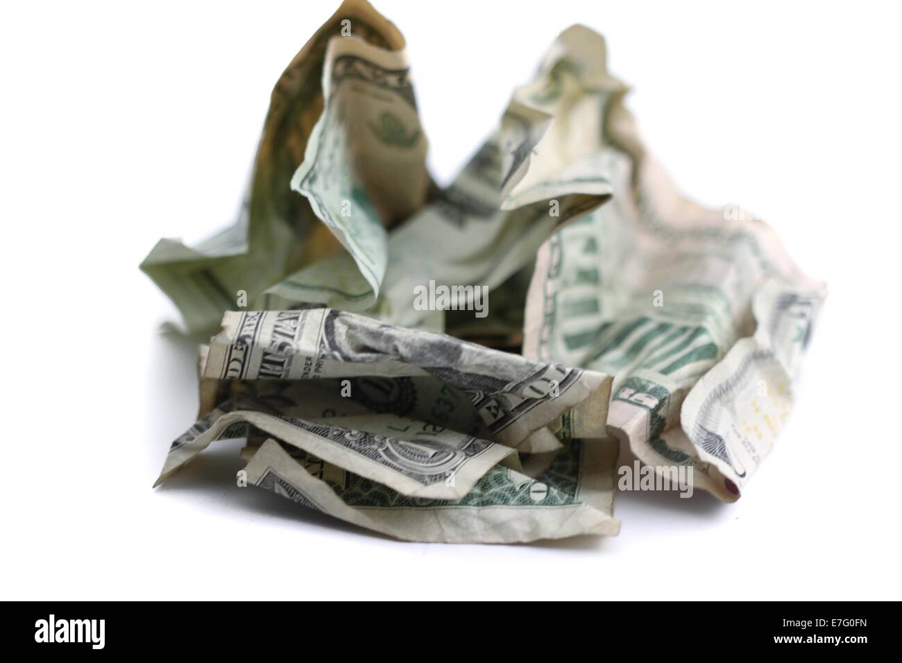 Us dollar bill crumpled hi-res stock photography and images - Alamy