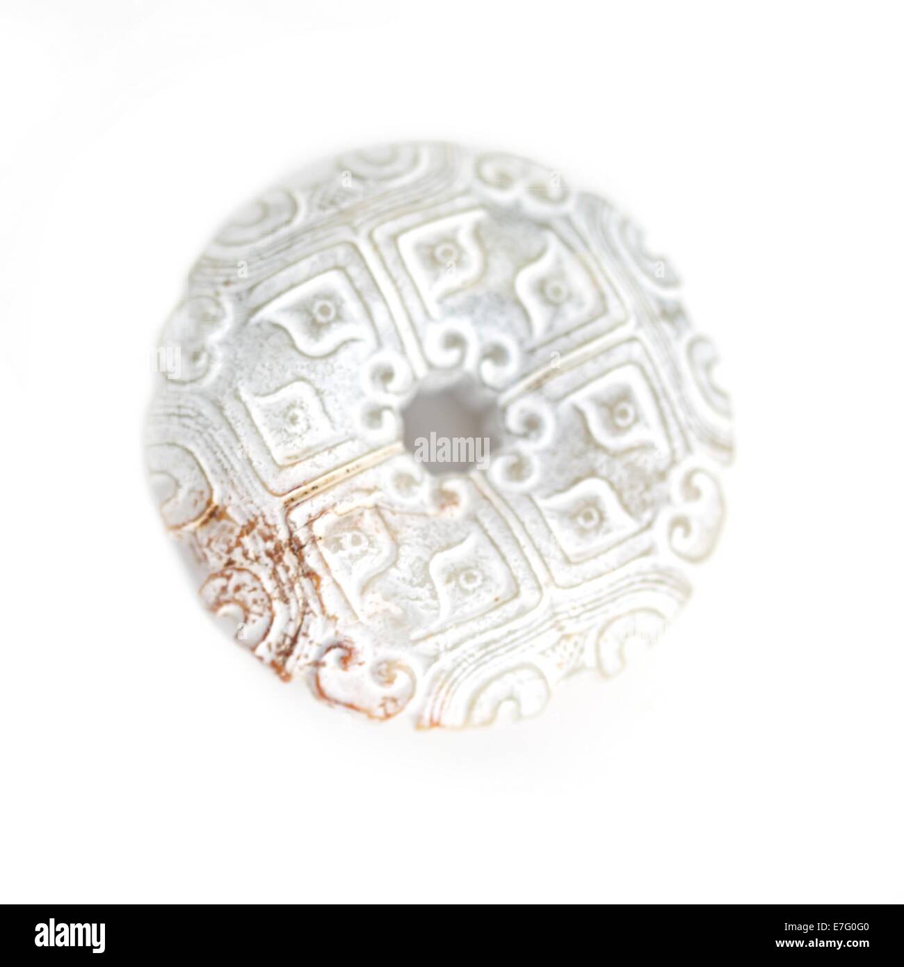 White Chinese jade ring Stock Photo - Alamy