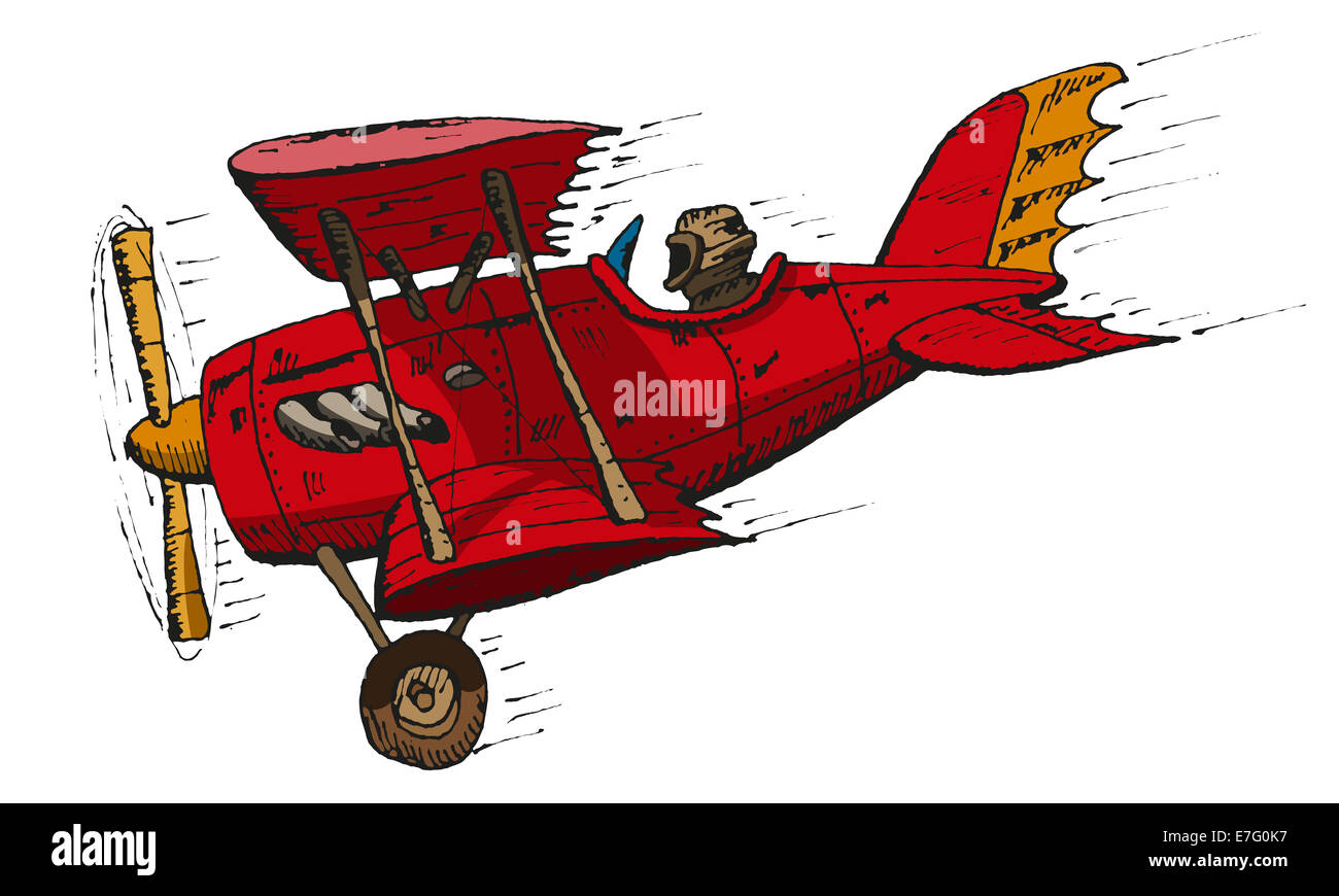 Cartoon biplane hi-res stock photography and images - Alamy