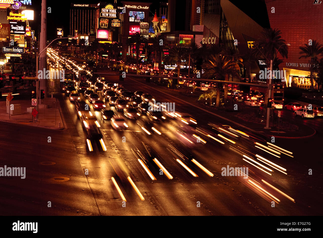Las Vegas Strip - night street Stock Photo - Alamy