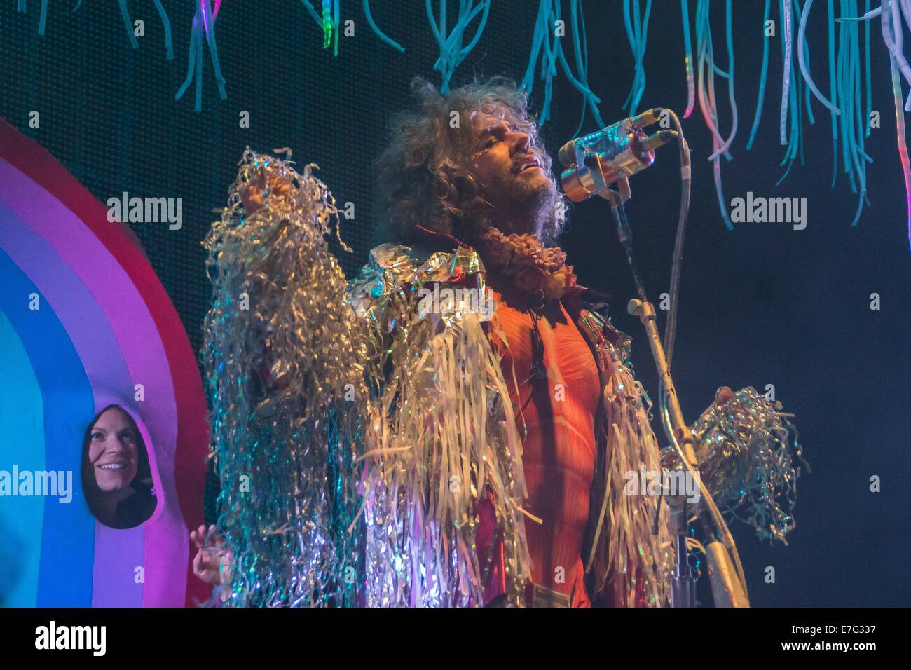 Chicago, IL, USA. 13th Sep, 2014. WAYNE COYNE of Flaming Lips performs ...