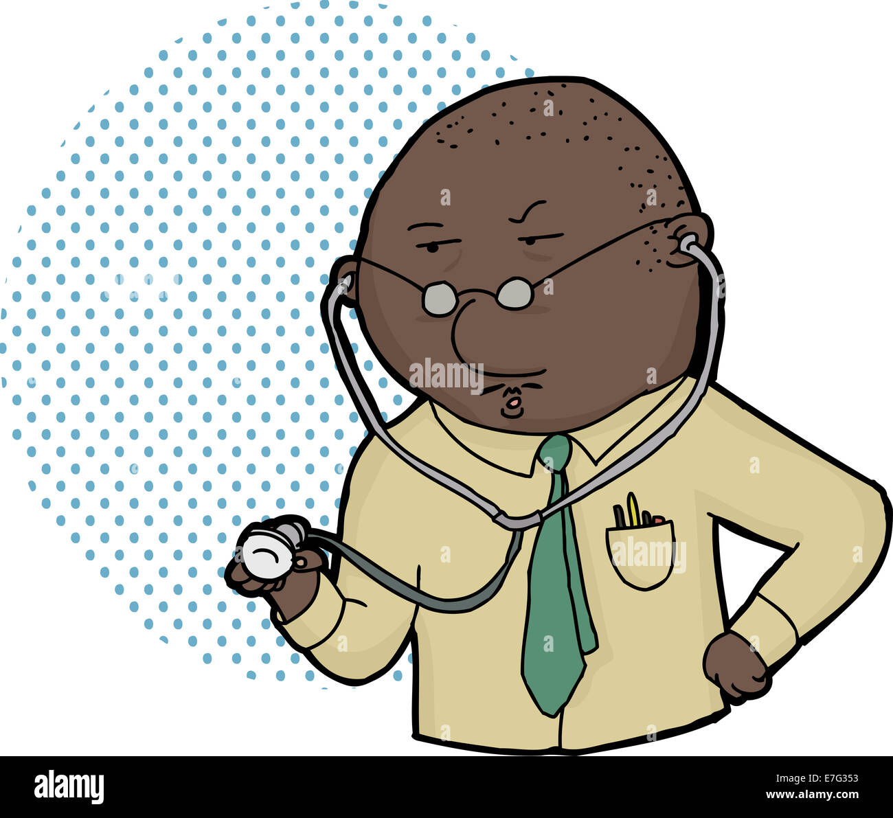 Cartoon concerned doctor illustration hi-res stock photography and ...