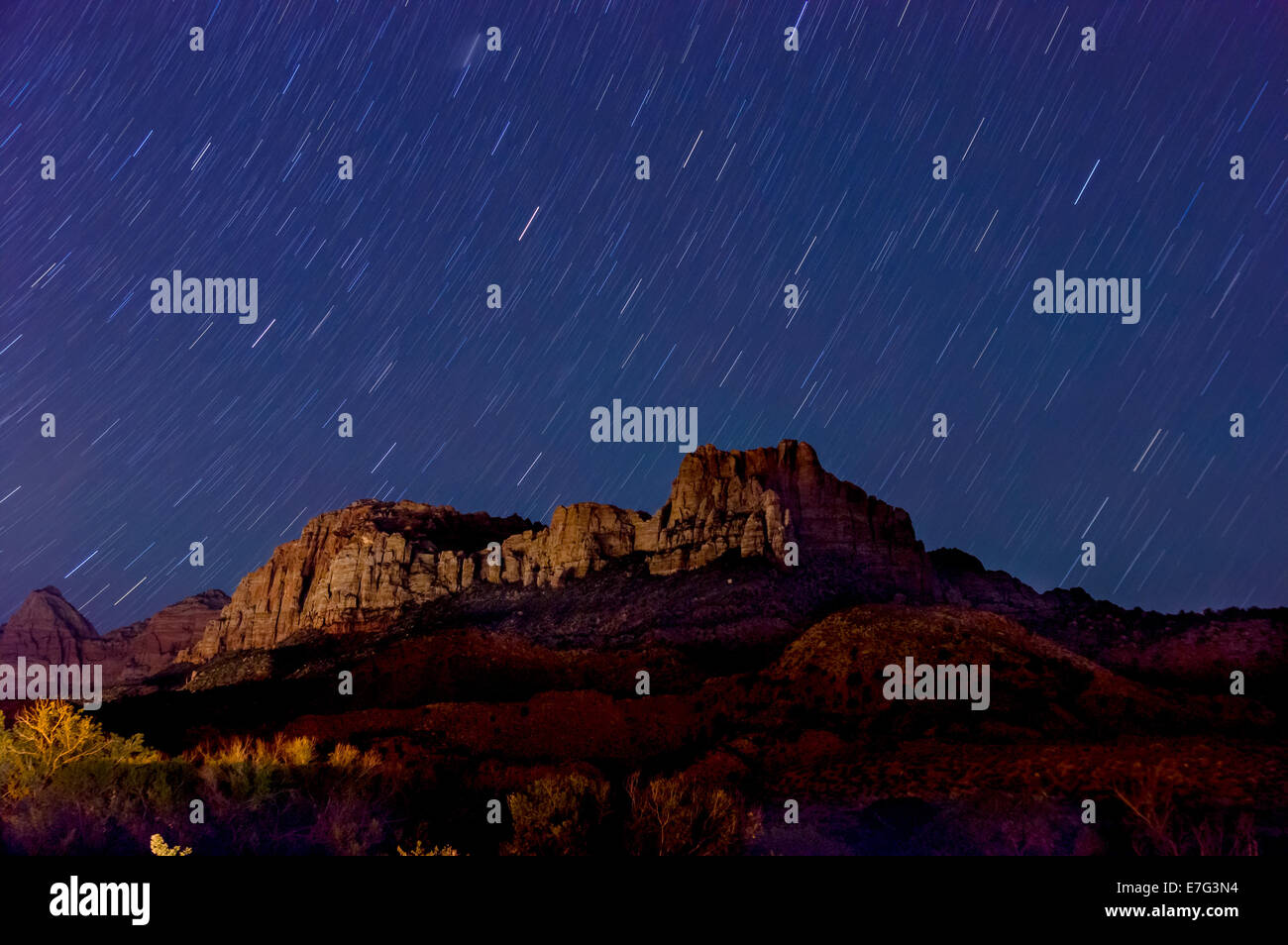 night scenery in zion national park Stock Photo - Alamy