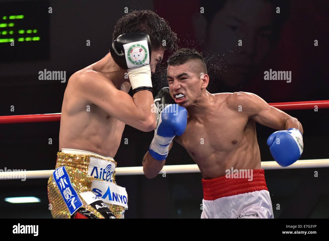 Tokyo, Japan. 16th Sep, 2014. (L-R) Kazuto Ioka (JPN), Pablo Carrillo ...