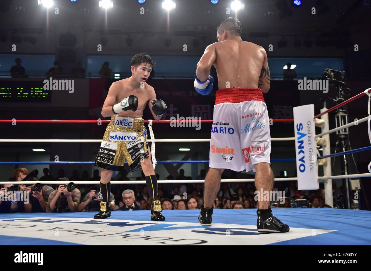Tokyo, Japan. 16th Sep, 2014. (L-R) Kazuto Ioka (JPN), Pablo Carrillo ...