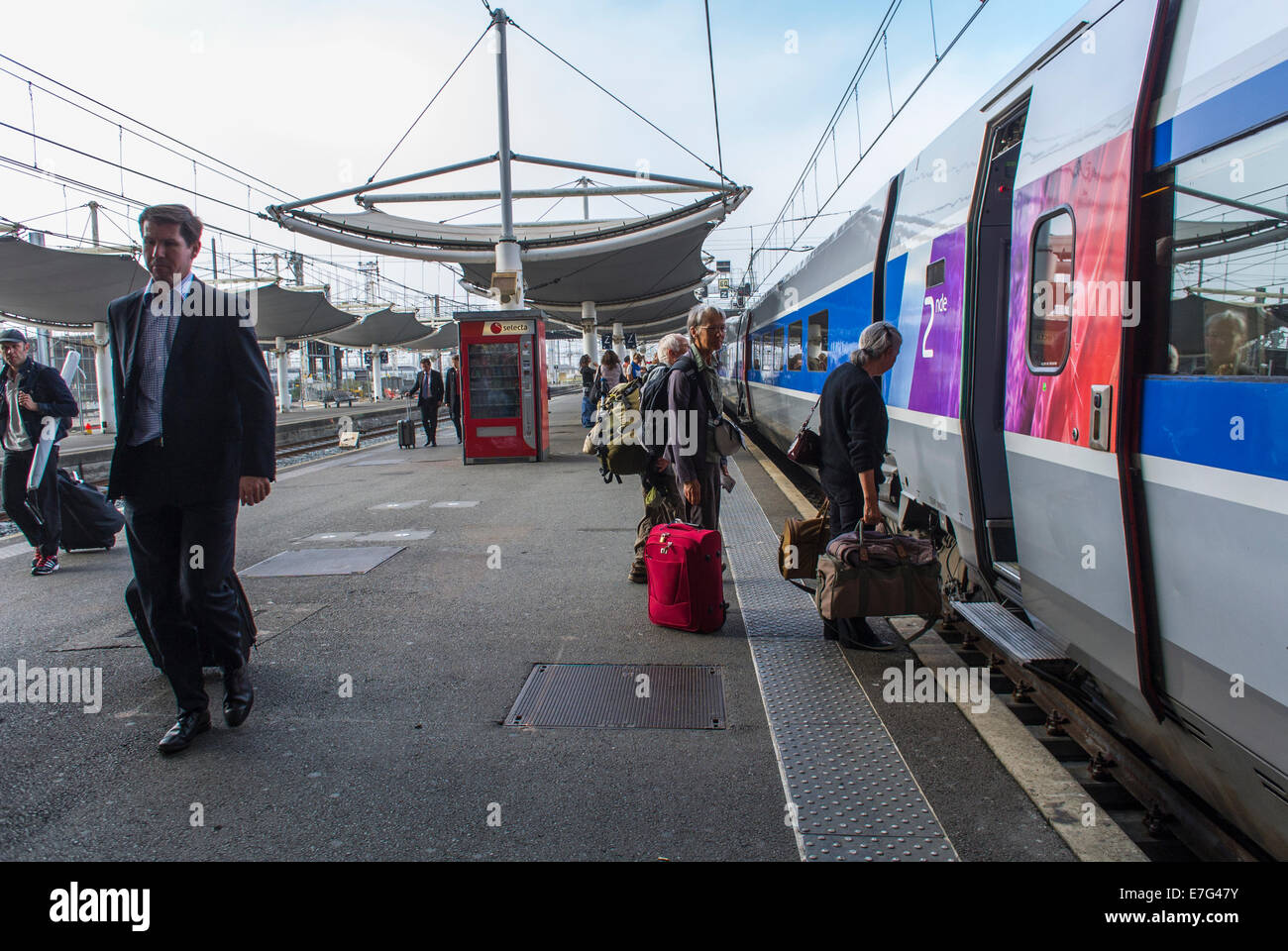 Bordeaux, France, People Traveling, SNCF, TGV Bullet, Train Station, on ...