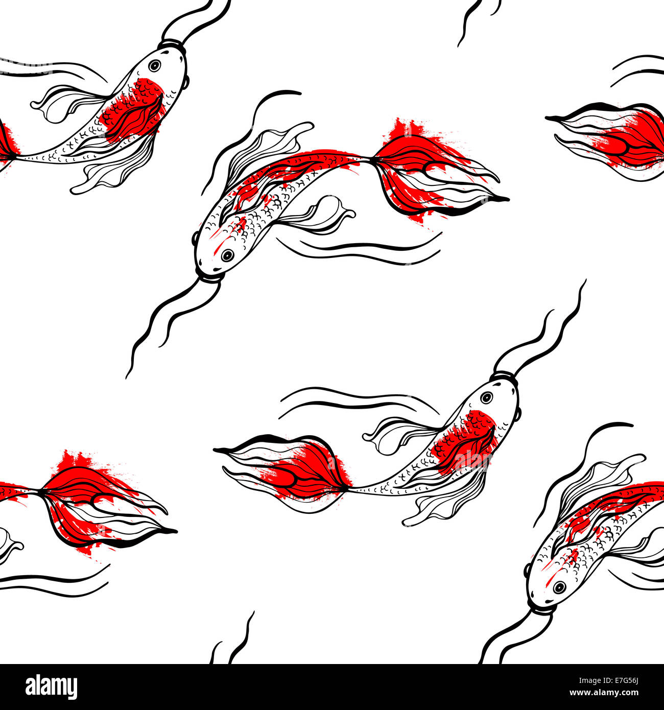 Koi fishes. Seamless pattern Stock Photo - Alamy