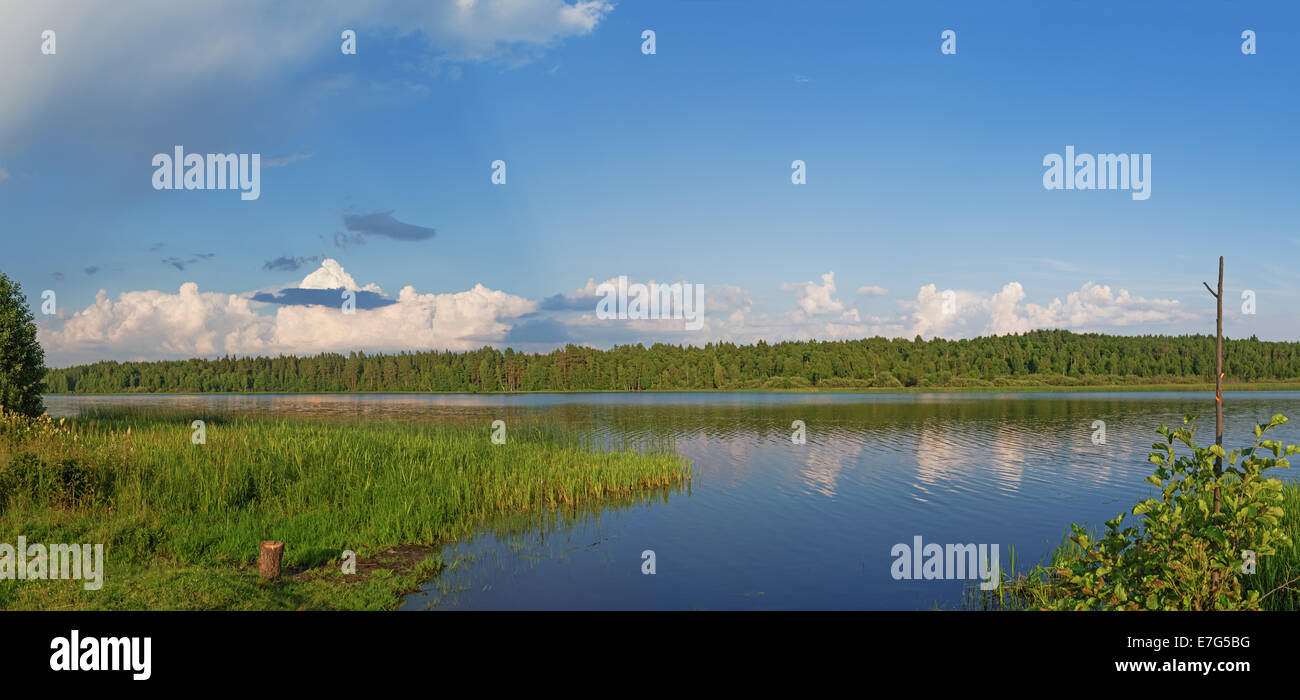 Sunday lake panorama Stock Photo - Alamy