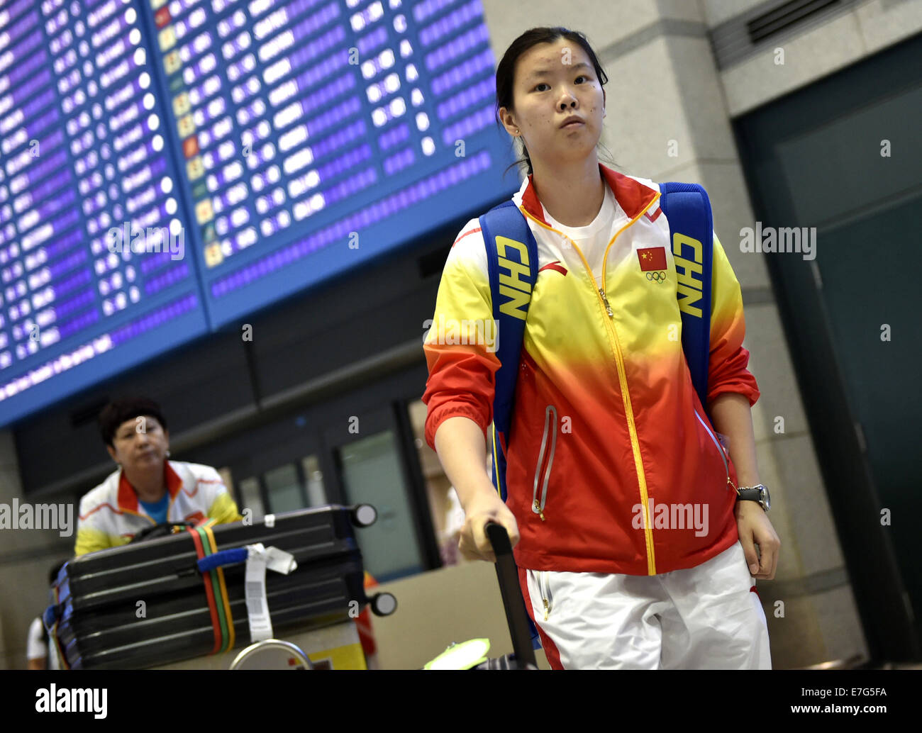Incheon, South Korea. 17th Sep, 2014. Chinese badminton athlete Li ...