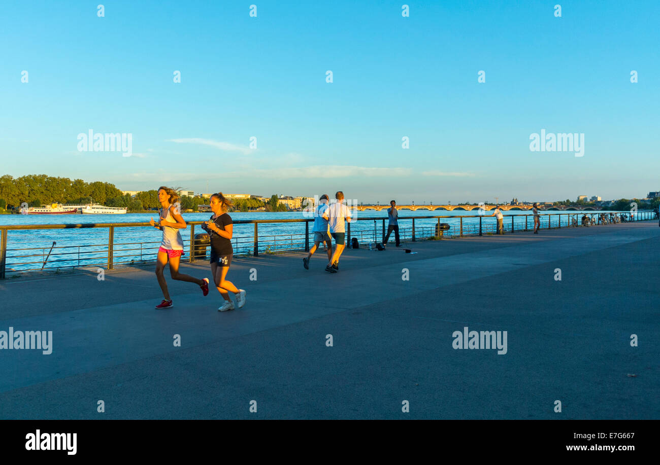 Bordeaux, France, Street Scenes, People Jogging, French Teens Hanging ...