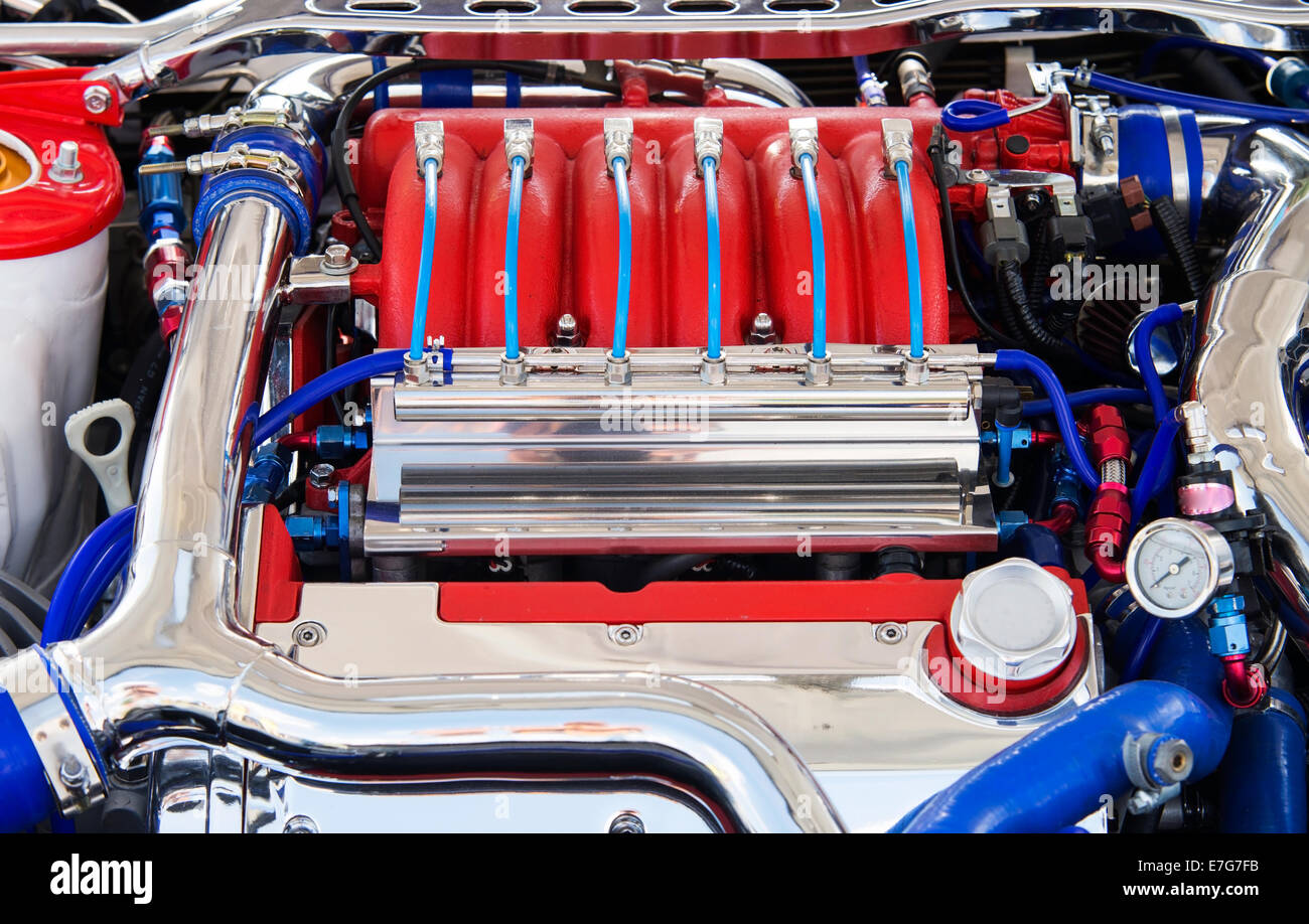 powerful engine of the modern car Stock Photo - Alamy