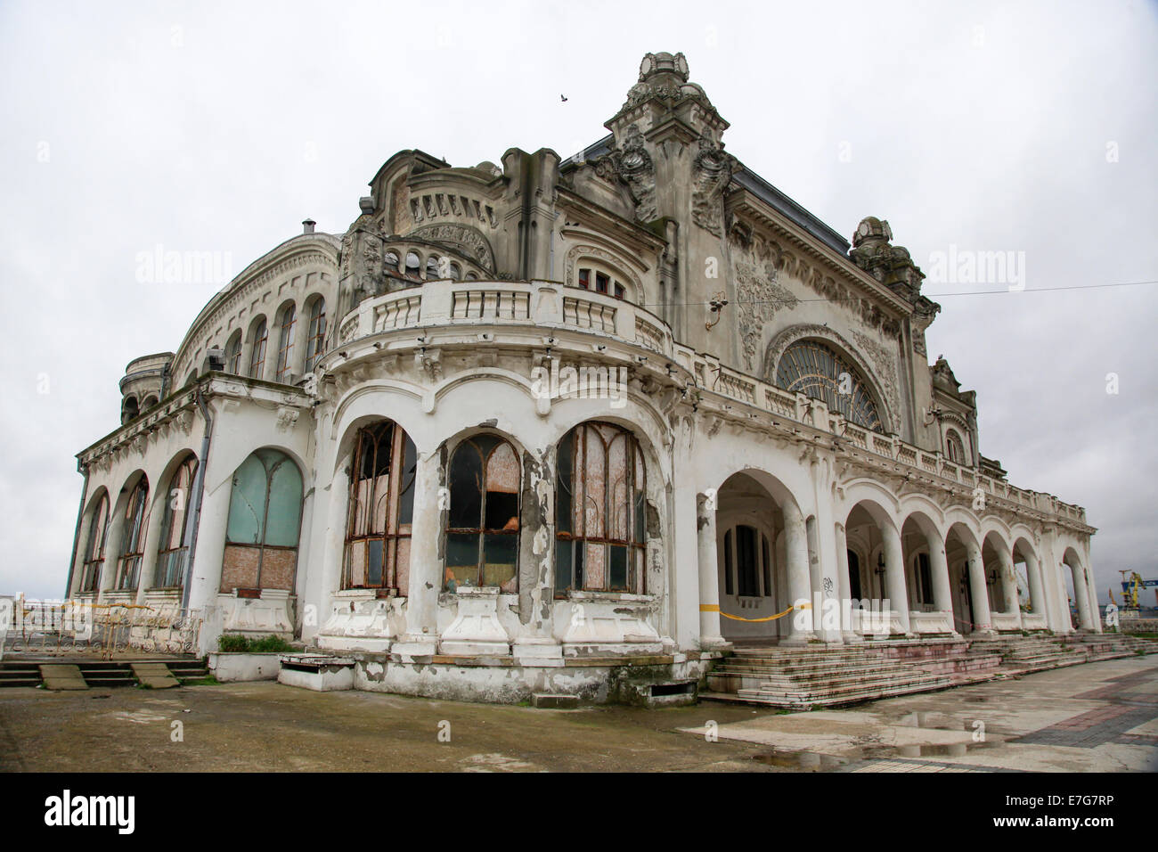 Post communist decay, abandoned building deterioration, Bucharest Stock ...
