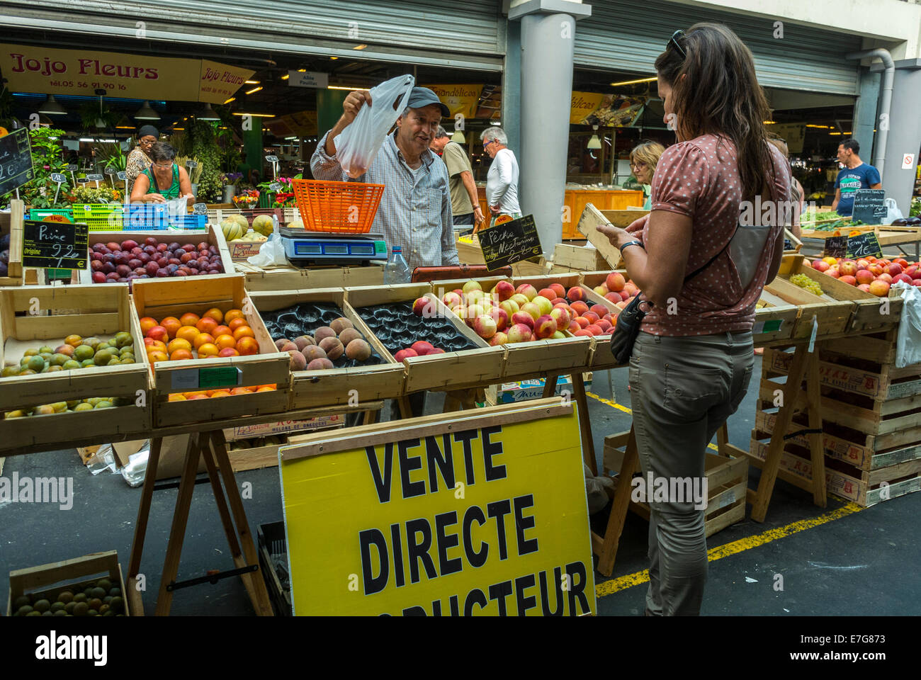 Bordeaux, France, Woman Shopping, French Food Market, Fresh Produce in ...
