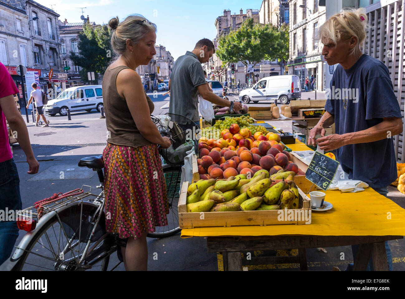 Bordeaux, France, Woman Shopping, French Food Market, Fresh Produce in ...